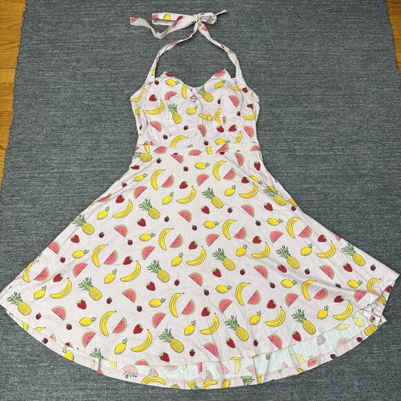 Lindy Bop | Dresses | Lindy Bop Dress Women Uk 8 Us 14 Pink Fruit ...